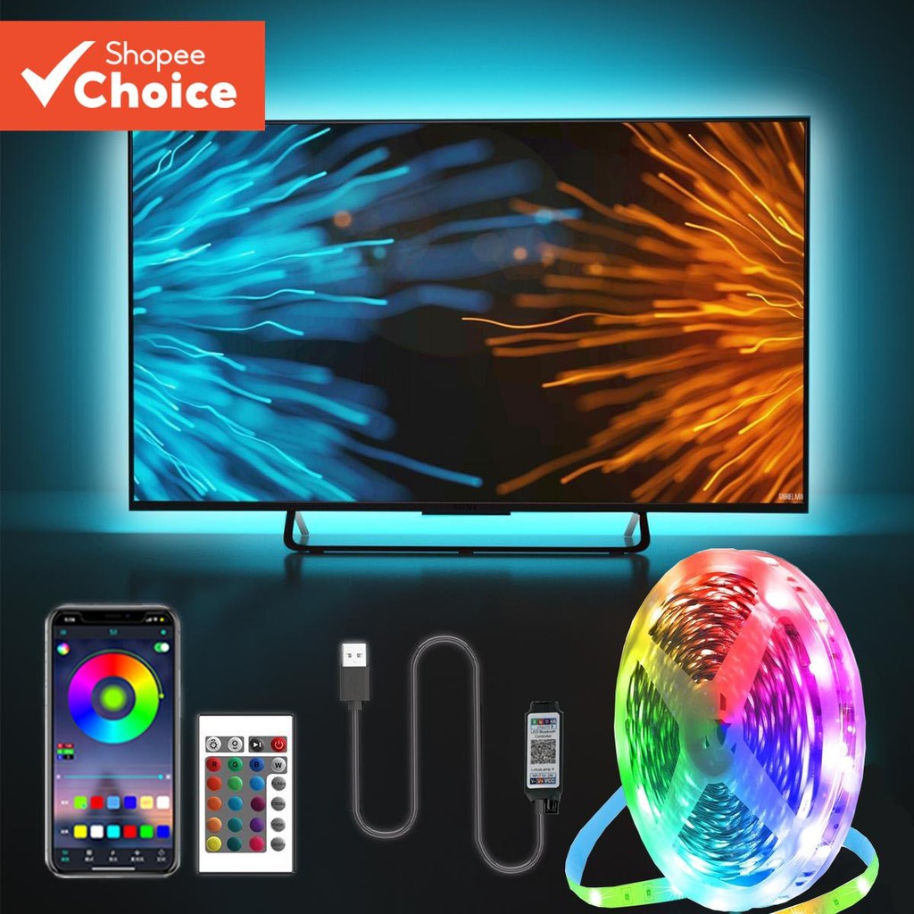 RGB LED Strip Lights 24Key APP Flashing Color Changing, Room Lights ...