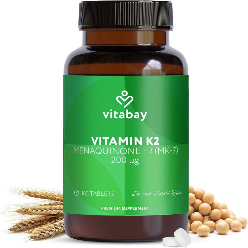 Vitabay Vitamin K2 200μg - 365 Tablets of Vitamin K2 MK7 from Japanese ...