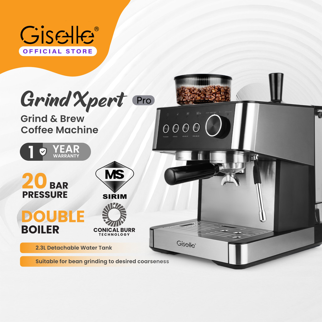 (New Model) 58mm Giselle Pro 20Bar Dual Boiler | Adjustable Temperature ...