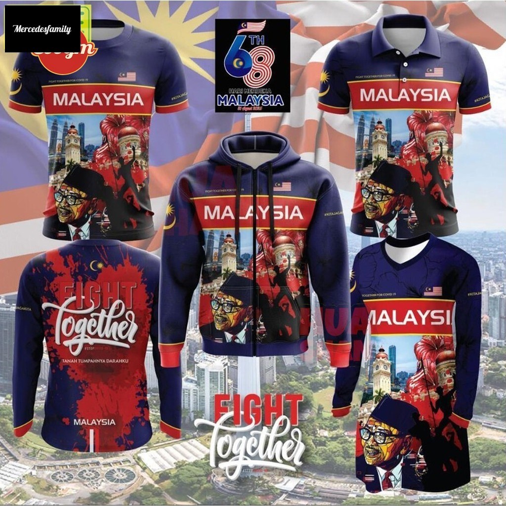 1957 Merdeka Clothes 2025 68th Tshirt Men Shirt Short Sleeve Retro ...