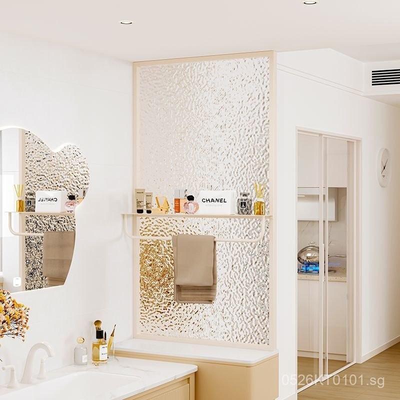 Towel Water Ripple Partition Wall Glass Wash Basin Half Shelf Changhong ...