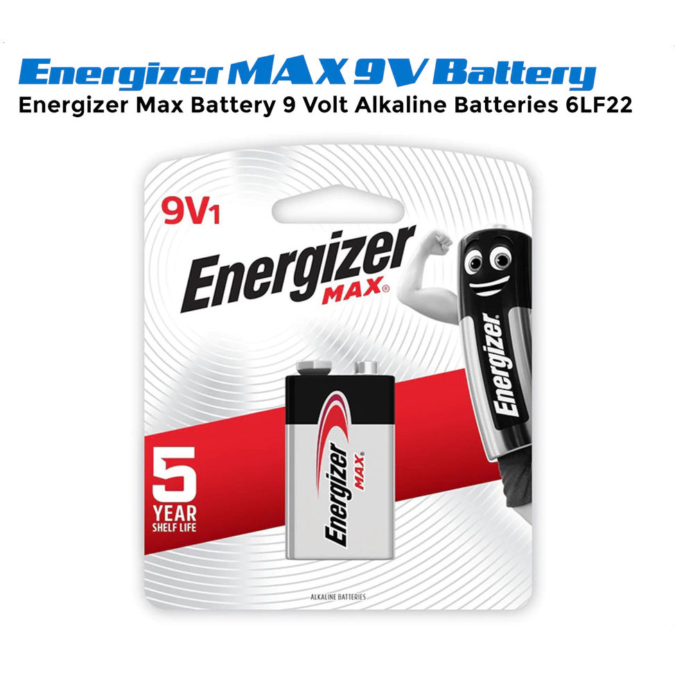 Energizer MAX 9V Battery 9 Volt Alkaline Batteries 6LF22 | Shopee Singapore