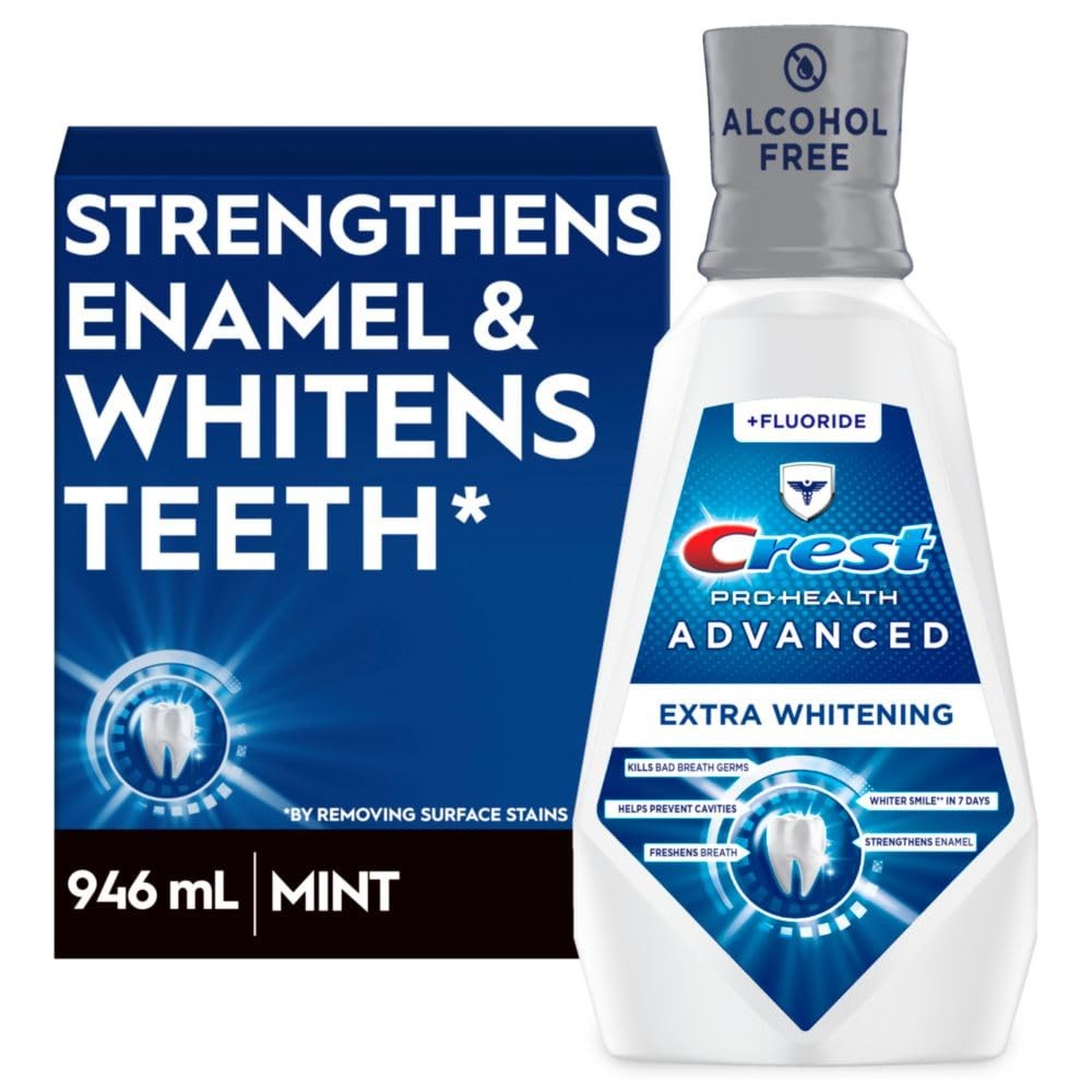 Crest Pro-Health Advanced Mouthwash, Alcohol Free, Extra Whitening ...