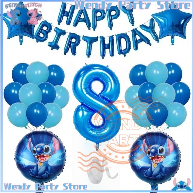 Disney Lilo&Stitch Balloons Set for Birthday Party Decorations Blue ...