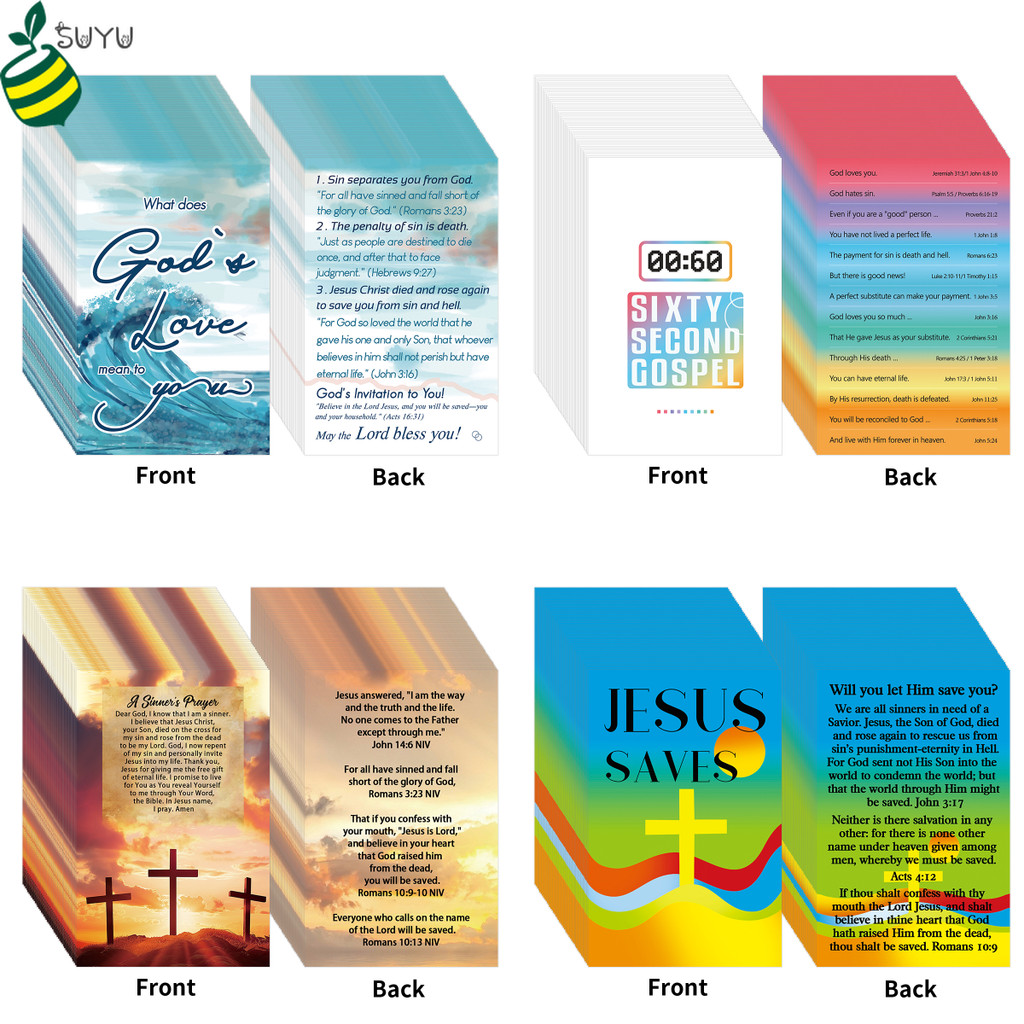 100Pcs Plan of Salvation Cards Gospel Tracts Pocket Holy Postcards ...