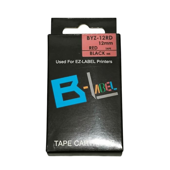 MERAH Refill tape printer EZ label casio black on red red 12mm | Shopee ...