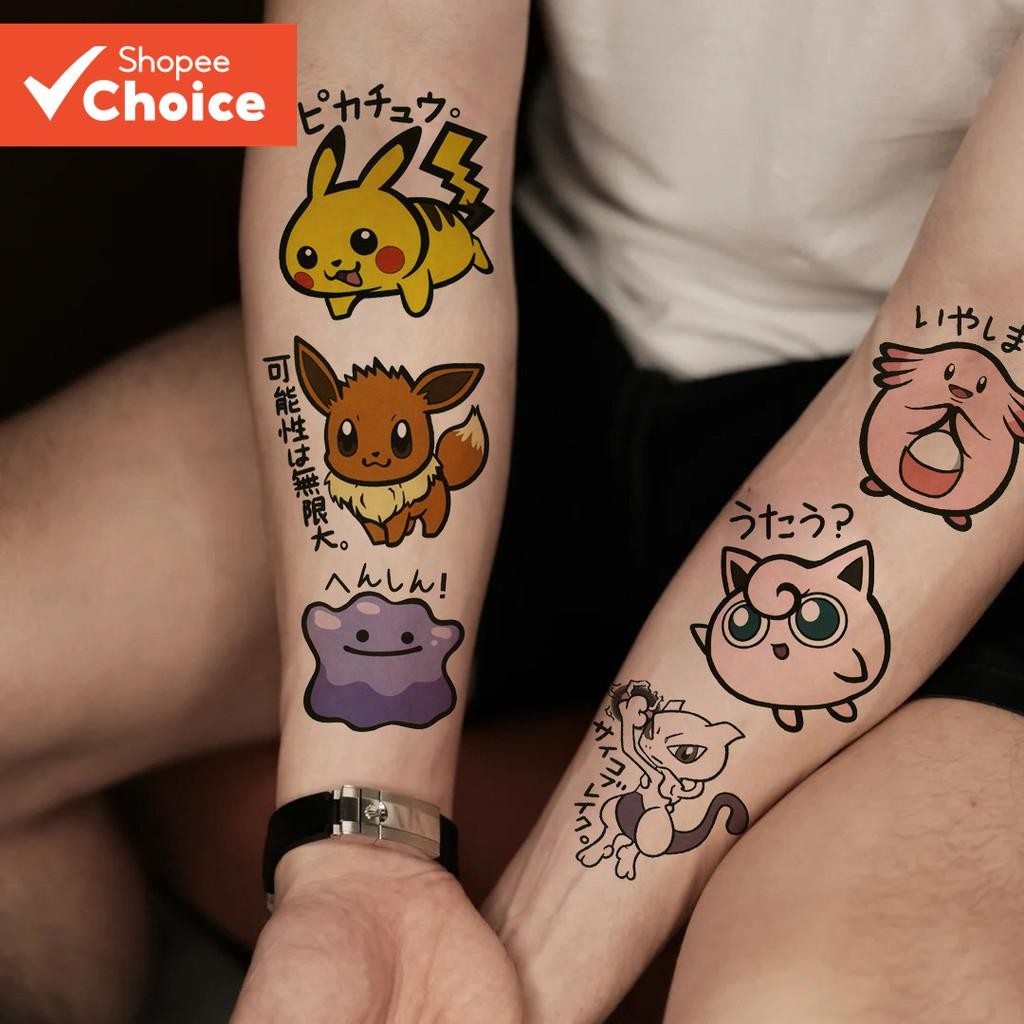 36 Sheets Pokémon Waterproof Tattoo Stickers, Durable Temporary Tattoos ...