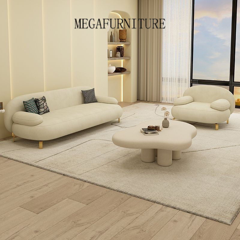 Nordic Small Sofa Cashmere Sofa Set Lounge Sofa Reception Area sofa ...