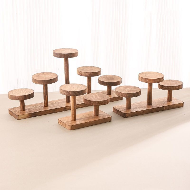 [48H Shipping] Walnut Color Multi-layer Step Storage Rack Solid Wood ...