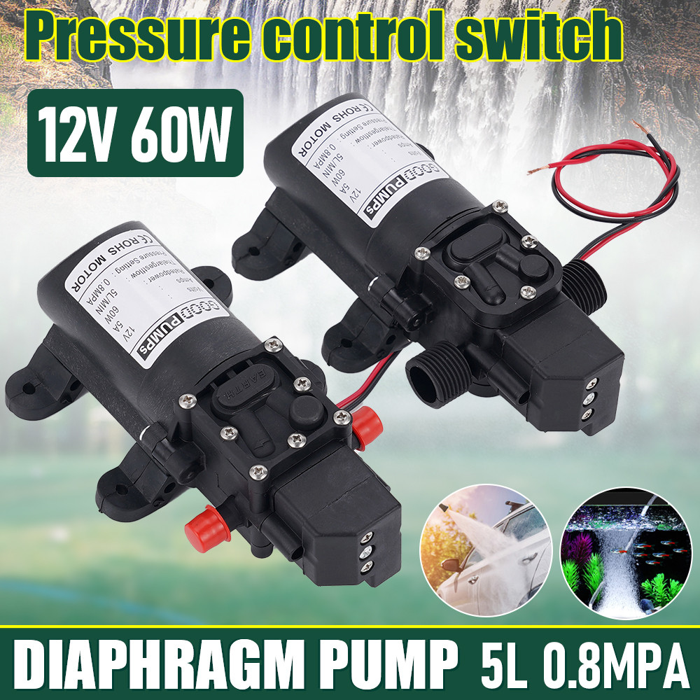 12V 60W Electric Water Pump High Pressure Diaphragm Spray Self Priming ...