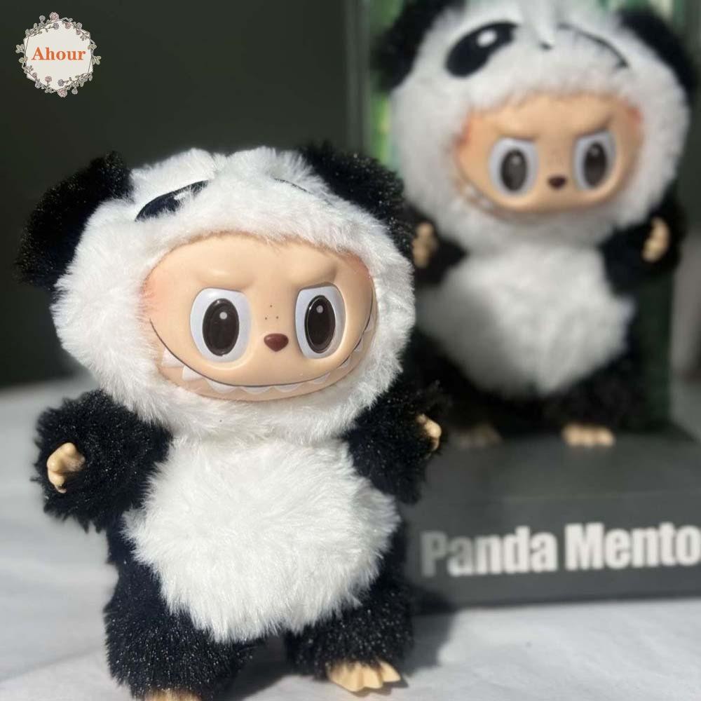 AHOUR Labubu Doll Figurine, Bag Hanging Black White Panda Bear Labubu ...