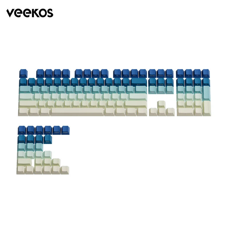 Veekos Gradient Side Printed Keycap Set Cherry Profile Double Shot PBT ...