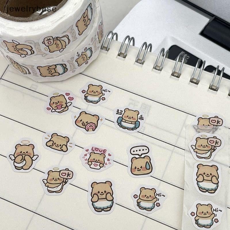 [NAY] 500Pcs/Roll Cartoon Butter Bear Stickers Kawaii Bear Diy Laptop ...