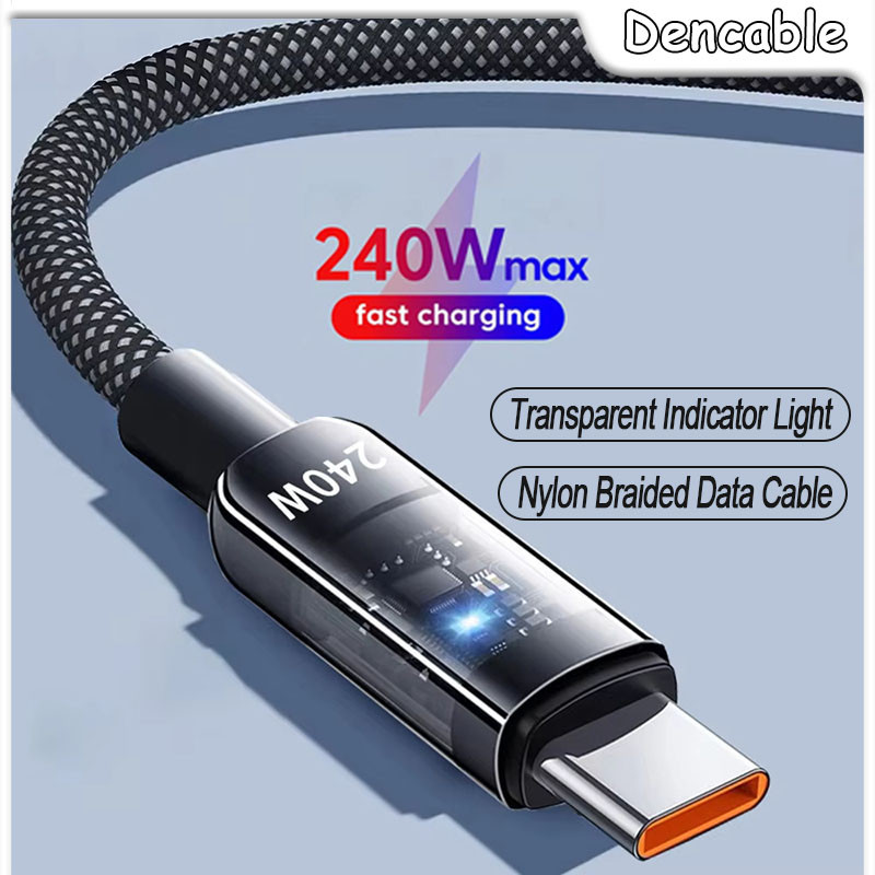 USB to Type-C Super Fast Charging Cable With Transparent Indicator ...