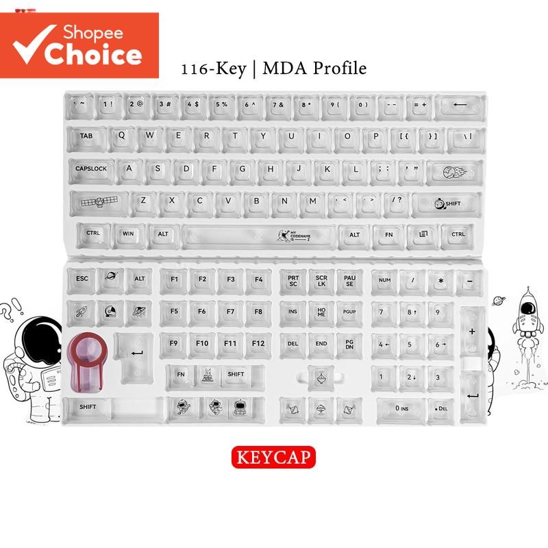 116 Keys Transparent Keycaps ABS MDA Profile | Shopee Singapore