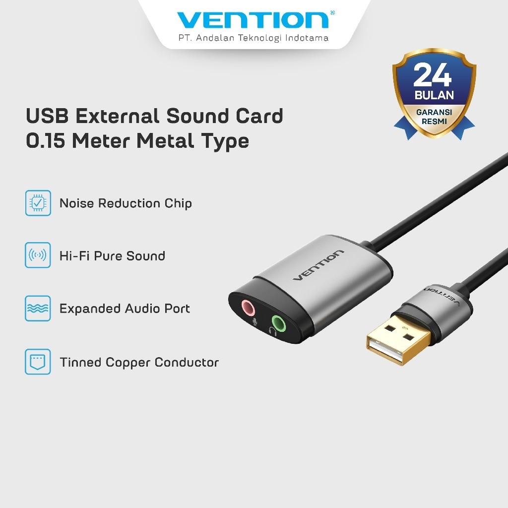 Vention USB External Sound Card Metal Type Universal Compatibility ...