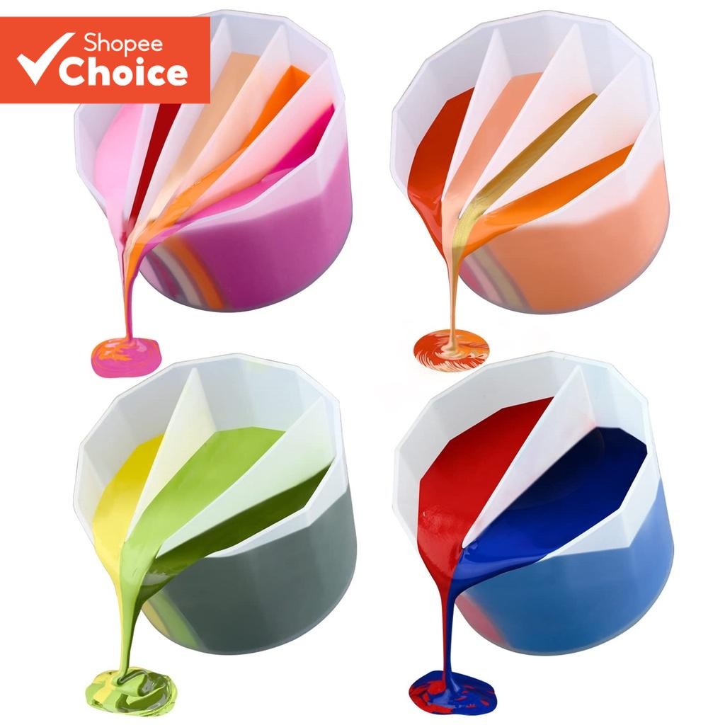 Split Cup For Paint Pouring,1pc Reusable Fluid Art Split Cup Silicone ...