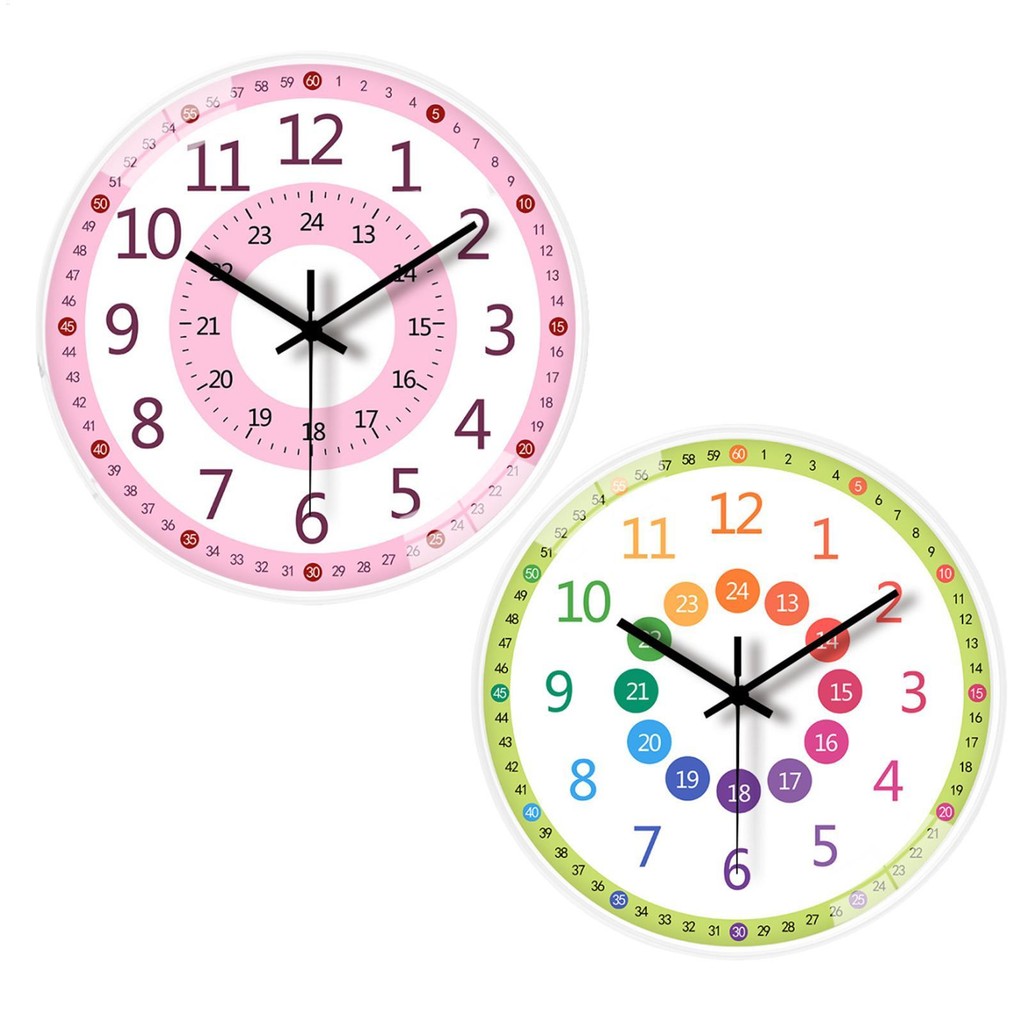 Kids Learning Clock 8-Inch Classroom Analog Clock for Kids Non Ticking ...