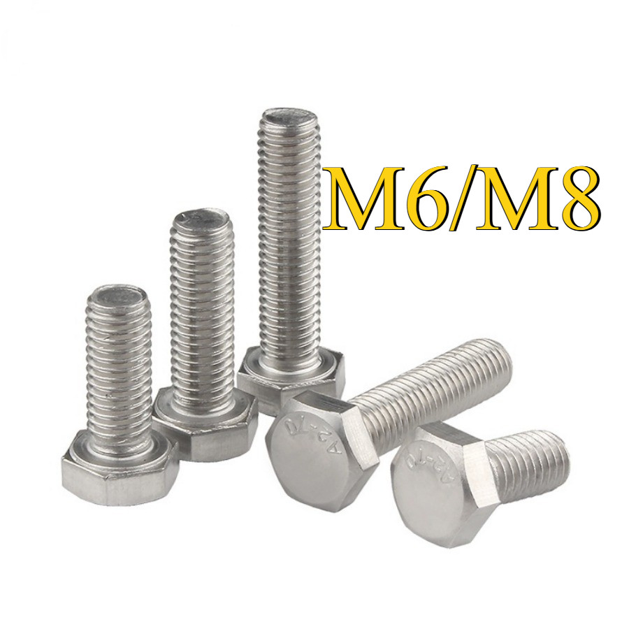 304 Stainless Steel Hexagon Head Bolt Full Thread External Hexagon ...