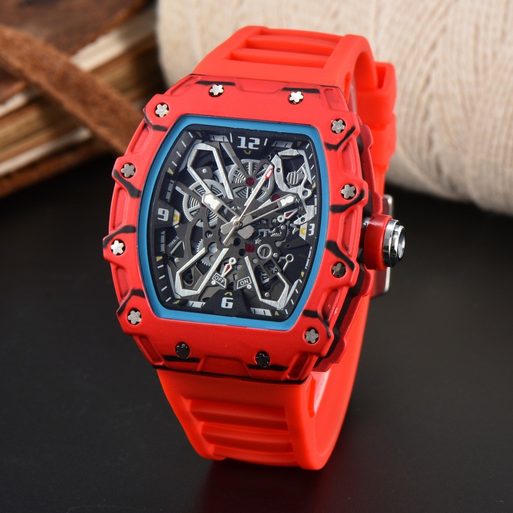 A new barrel-shaped men's watch with carbon fiber skeletonization, a ...