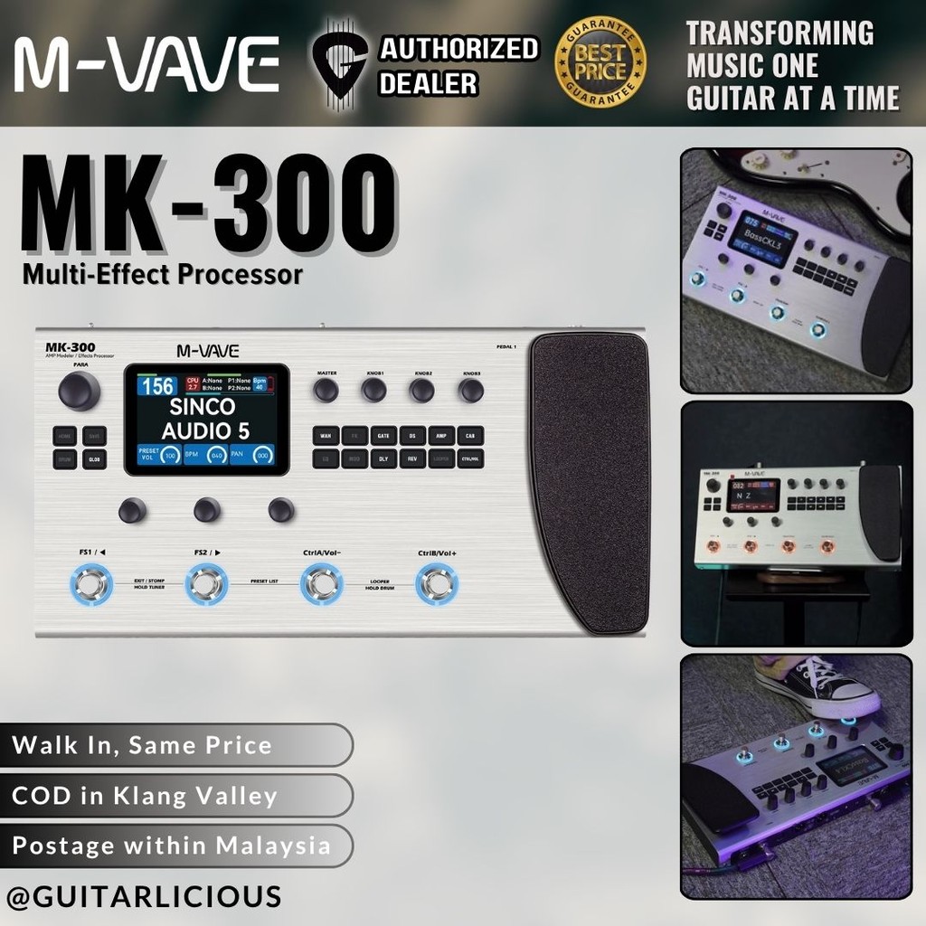 M-VAVE MK-300 Guitar Multi-Effect Processor ( MK 300 MK300 ) | Shopee Singapore