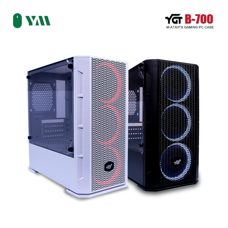 YGT B-700 Tempered Glass Gaming desktop Case M-ATX/Mini-ITX Case ...