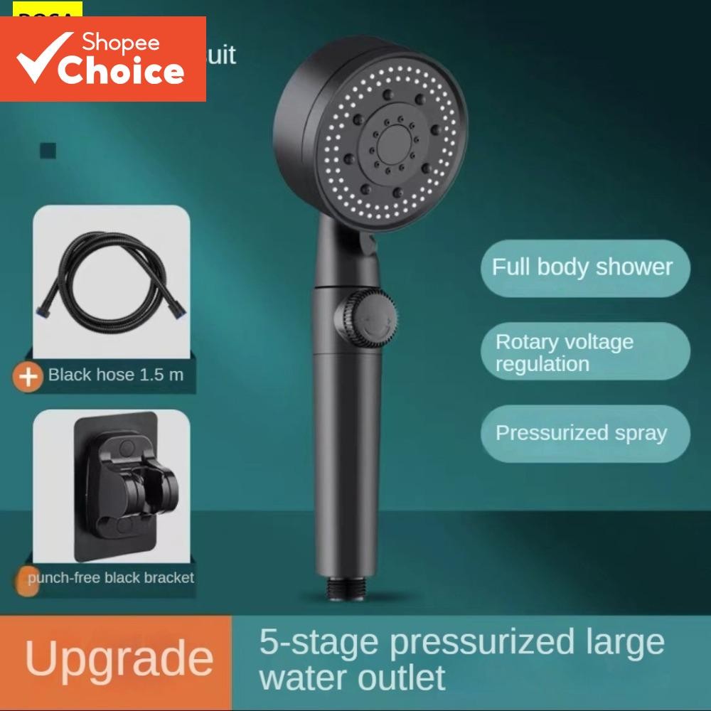 High Pressure Shower Head Set Shower with Hose 5 Adjustment Modes ...