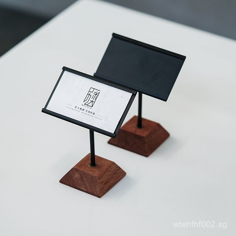High-Grade Metal Label Display Stand Wooden Card Business Card logo ...