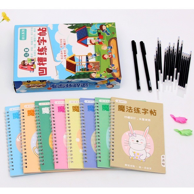WYSky Children's Grooved Handwriting Practice Book English Pinyin ...
