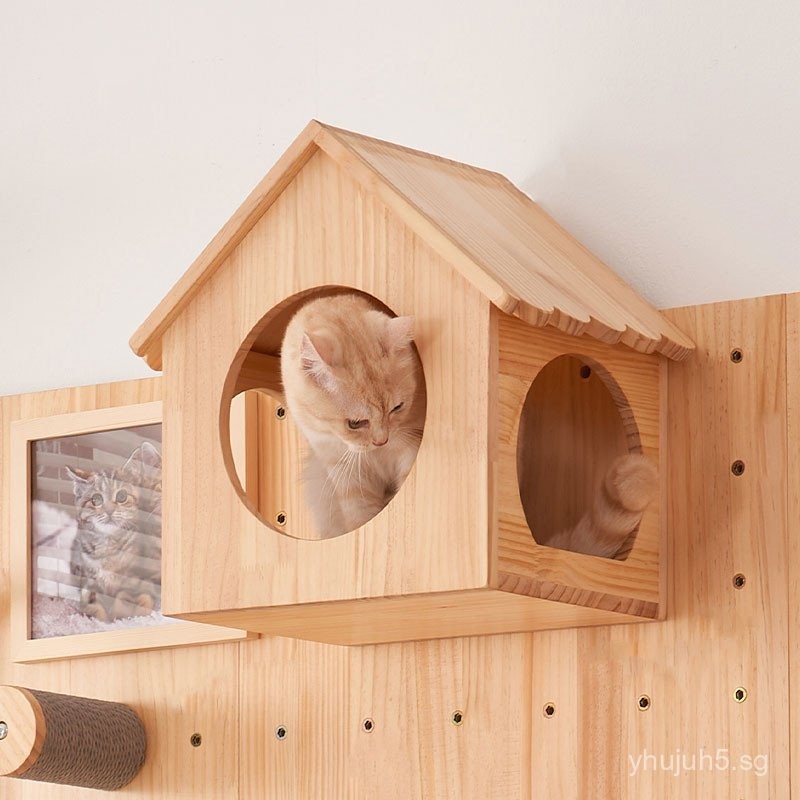 Wall-Mounted Cat Climbing Frame Cat Jumping Platform Pegboard Cat Wall ...