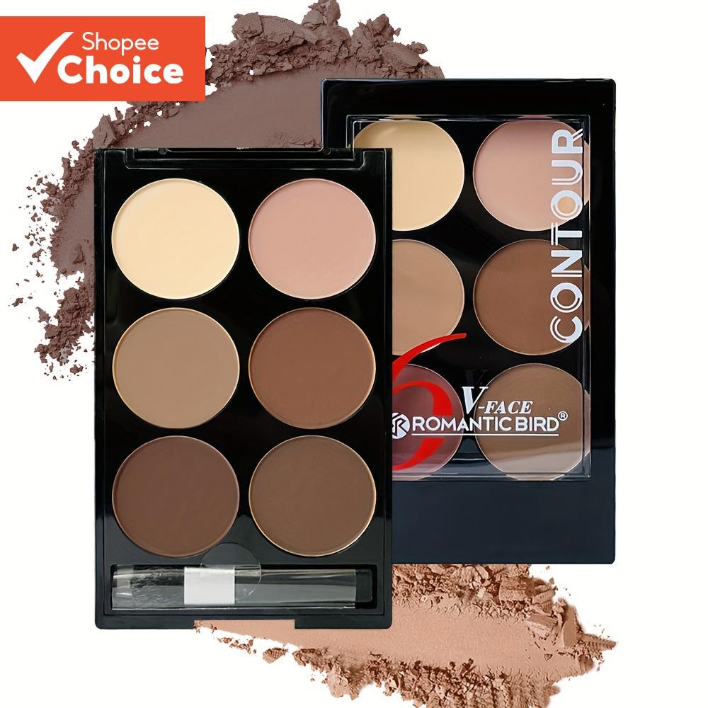 6-Color Matte Contour Powder V-FACE Compact Shadow Powder | Shopee ...