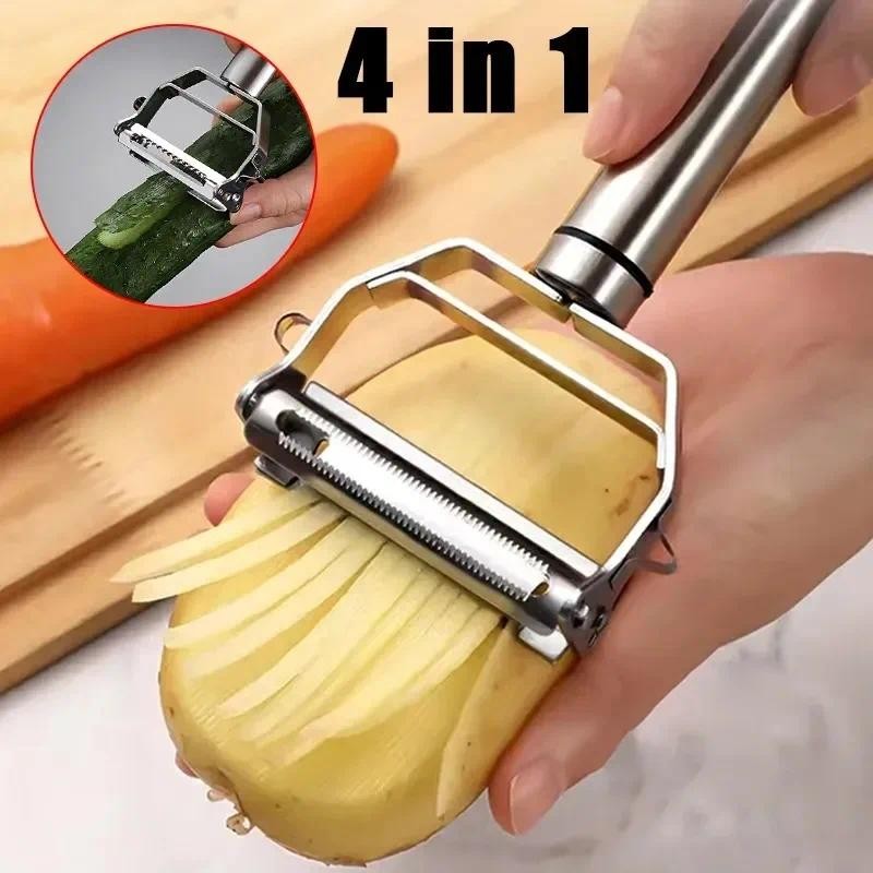 4in1 Peeler Multifunction Grater Julienne Peeler Vegetable Fruit Peeler ...