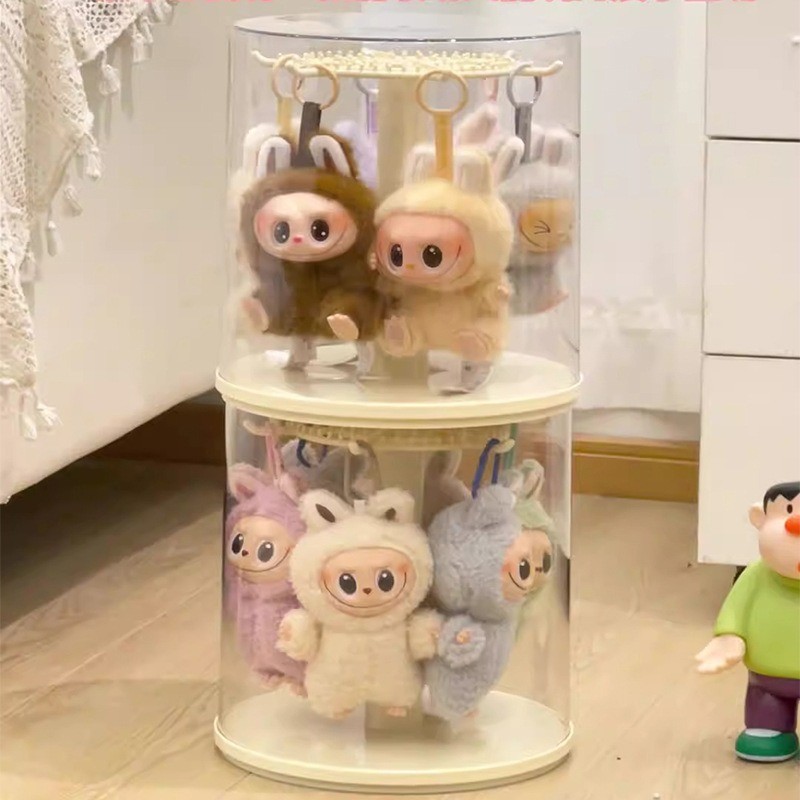 Labubu Display Box Rotating Transparent labubu Plush Doll Figure Blind ...