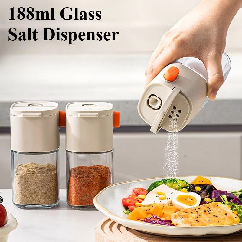 188ml Quantitative Seasoning Dispenser Bottle Glass Salt Dispenser ...