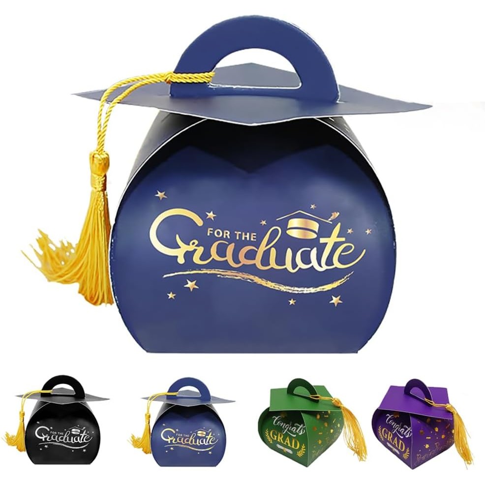 hhew 30 PCS Graduation Candy Boxes Cap Gift Box with Tassel, 2025 New ...