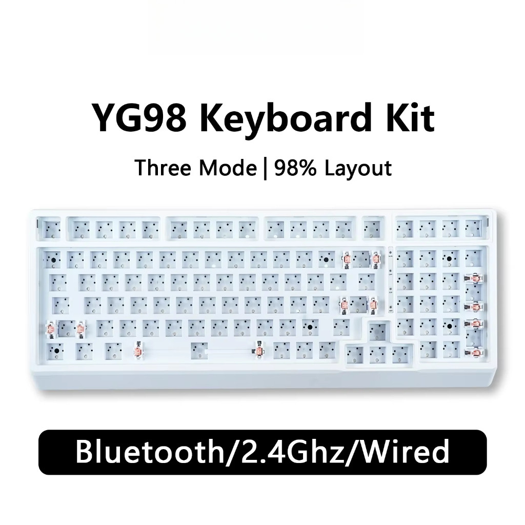 YG98 Three Mode Mechanical Keyboard Barebone 96% Layout Hot Swap RGB ...