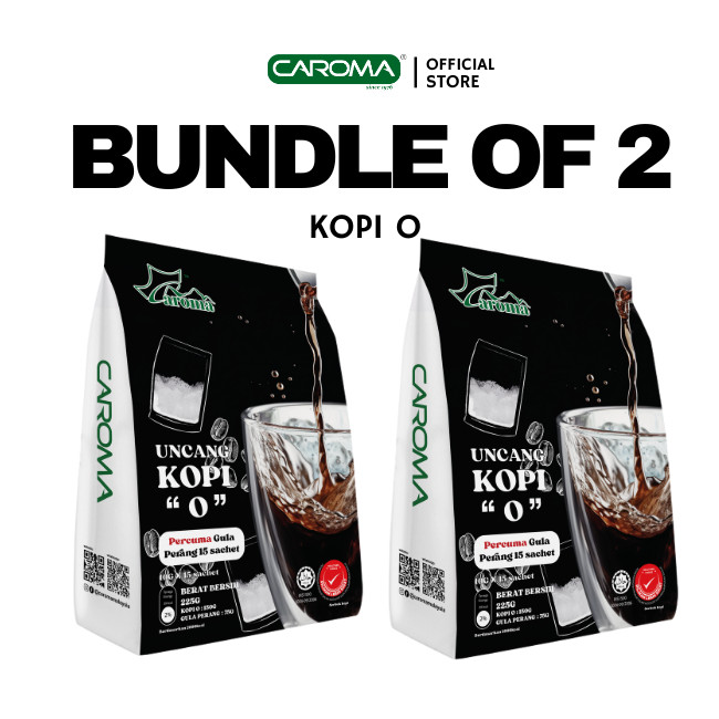 (Bundle of 2) CAROMA Uncang Kopi 'O' | No Sugar | 咖啡乌无糖 (10g x 15's x 2 ...