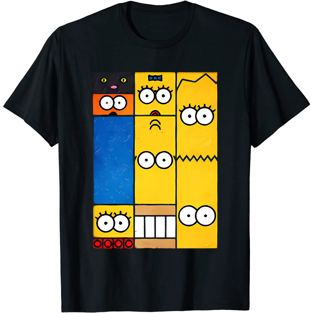 Men's cartoon The Simpsons pattern printed 100% cotton round-neck short ...