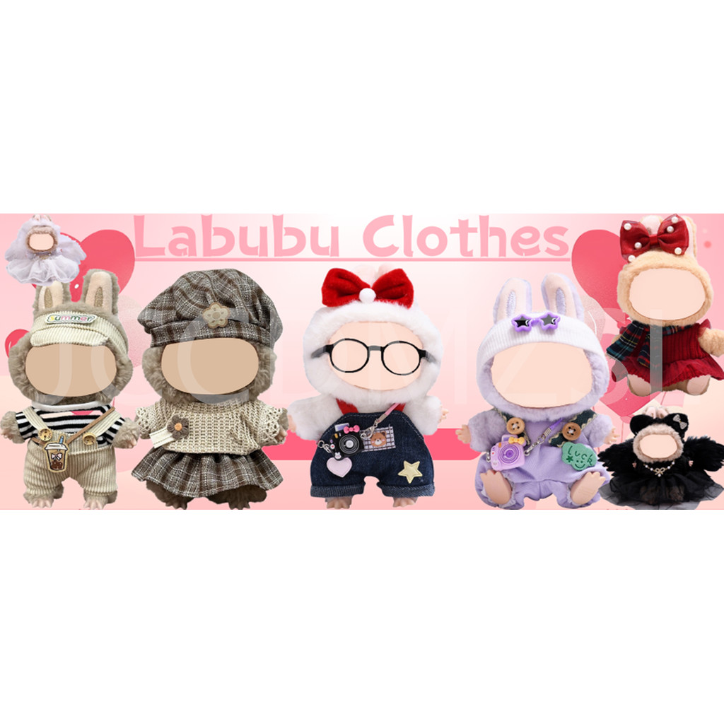 Labubu Clothes for Doll 17cm Labubu Accessories Cute Dress up Unique ...
