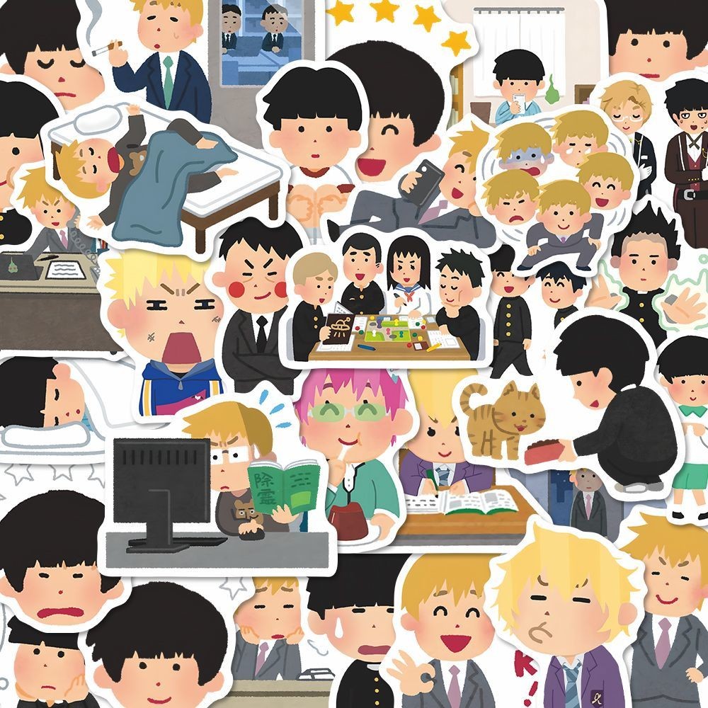 Mob Psycho Irasutoya Collab Anime Sticker Kageyama Shigeo Reigen ...