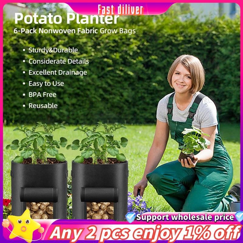 JR-1Set Garden Planting Bag with Handle Plant Pots for Tomato ...