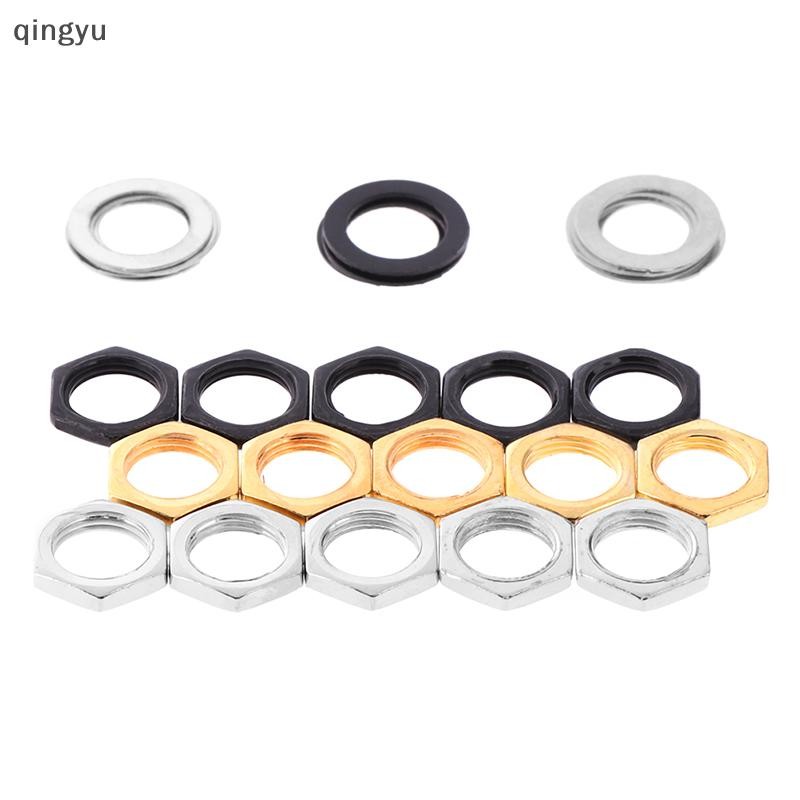 【QUSG】 5Pcs Electric guitar output input jack socket nuts washers ...