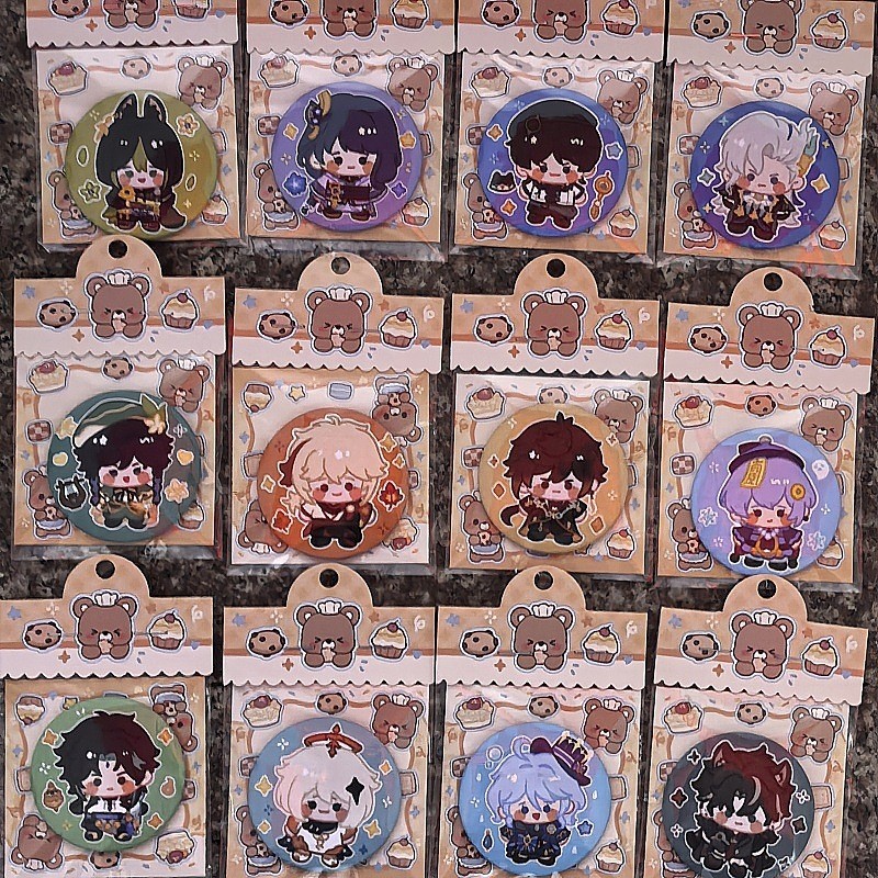 Genshin Impact Cute Frosted Badge Balladeer Wanderer Furina Pin Game ...