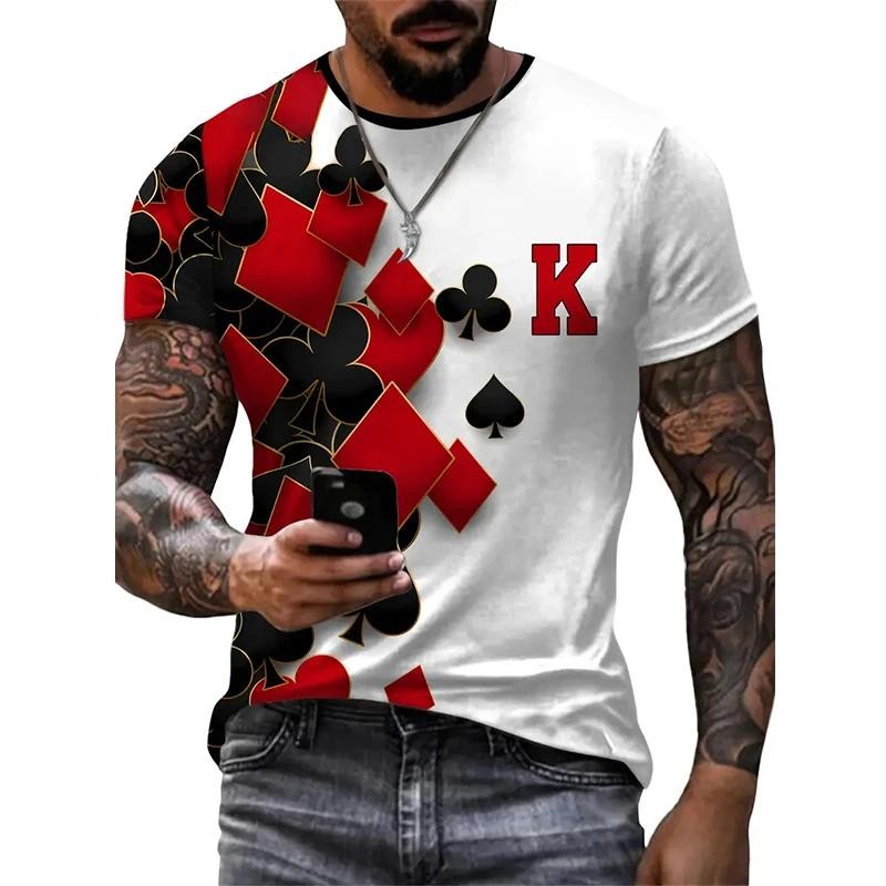 Poker T Shirt For Men 2025 New Fashion K 3D Printed T Shirts Harajuku ...
