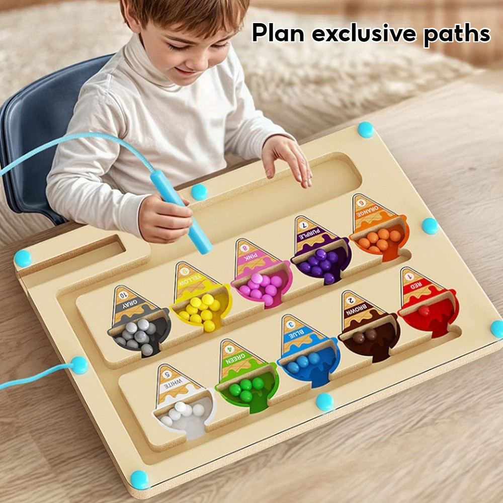 Magnetic Color Sorting Board And Number Maze Toy Kids Early Education ...