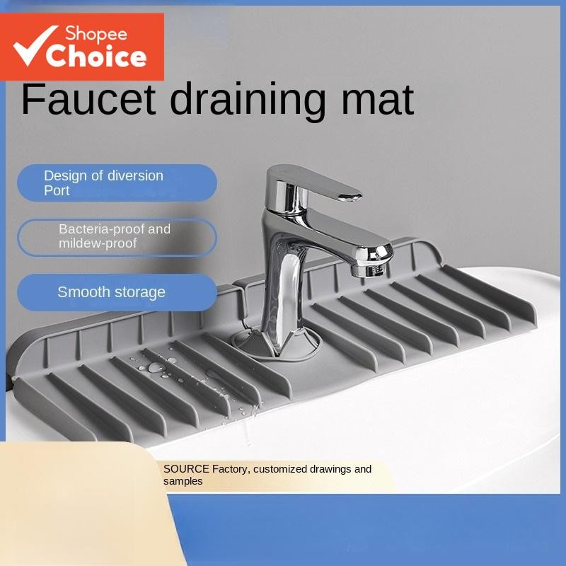 Kitchen Drain Mat Bathroom Storage Mat Splash-Proof Faucet Drain Mat ...