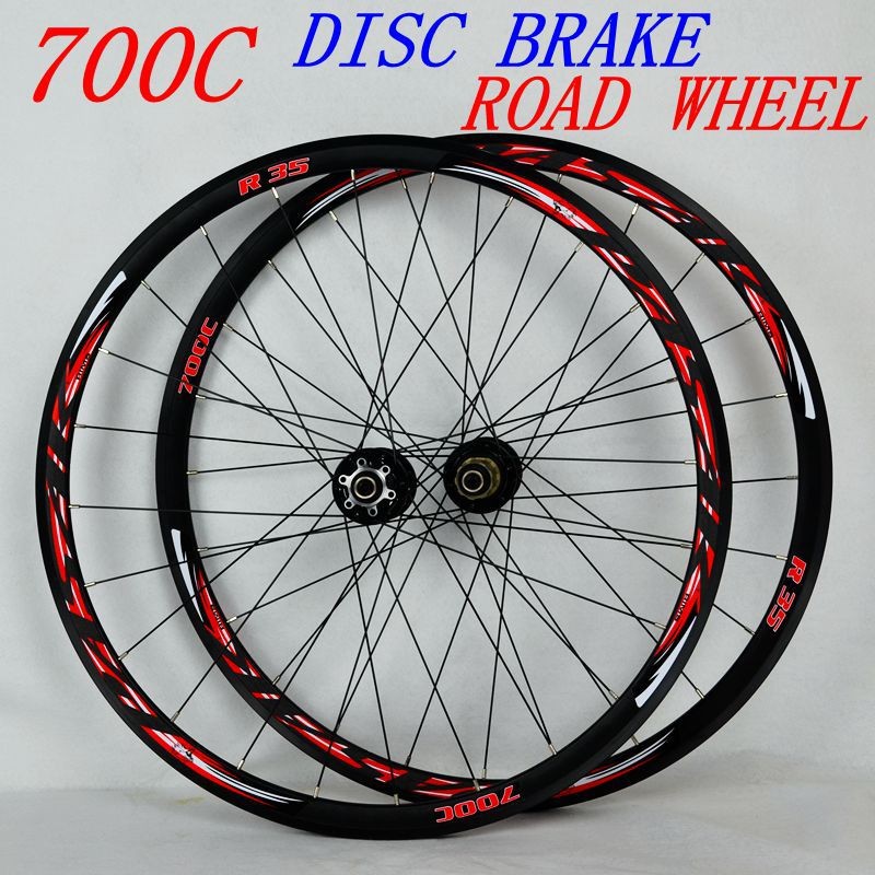 700C Disc Brake Road Bike Wheelset Off-road Road Disc Brake Wheel Disc ...