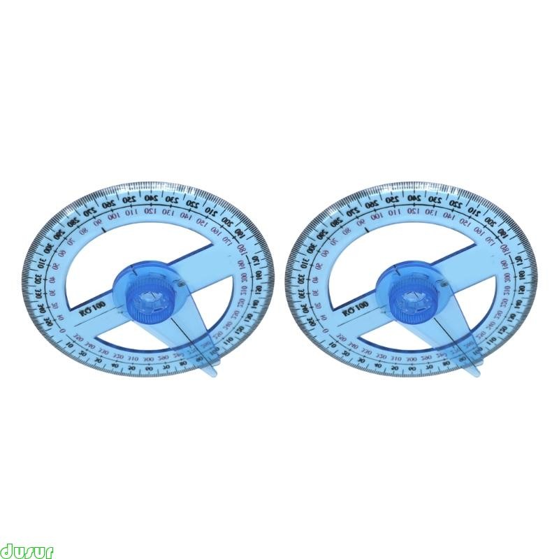 dusur 2 Pcs Clear Protractor Ruler 360 Degree Circle Protractor Plastic ...