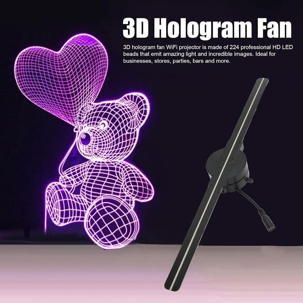 3D Holographic Fan 16.5in 3D LED Fan-G24 Hologram Full Color Projector ...