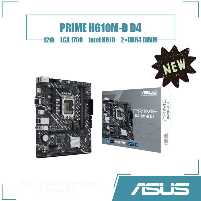 [NEW] ASUS PRIME H610M-D D4 Motherboard 2×DDR4 DIMM Intel H610 LGA1700 Desktop Mainboard ...